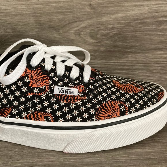 Vans | Shoes | Vans Authentic Tiger Floral Black Orange Nwob | Poshmark